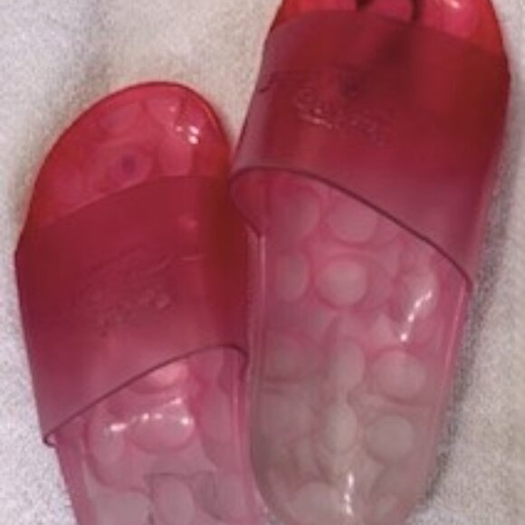 Coach | Shoes | Coach Ombre Pink Jelly Slides Nwot Size 8 | Poshmark